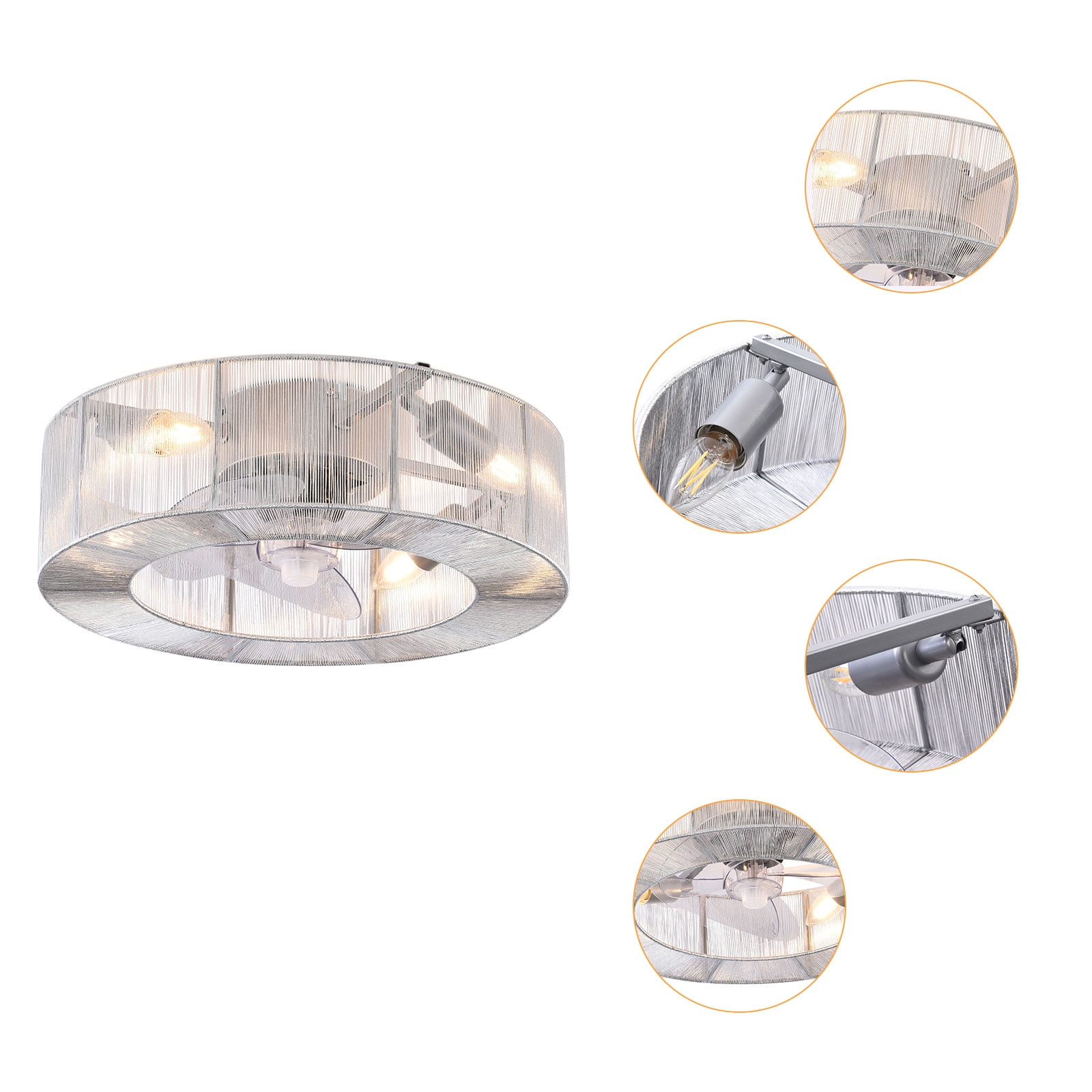 Dwellnix Retractable LED Ceiling Fan Light Caged Chandelier Fixture 3 ...