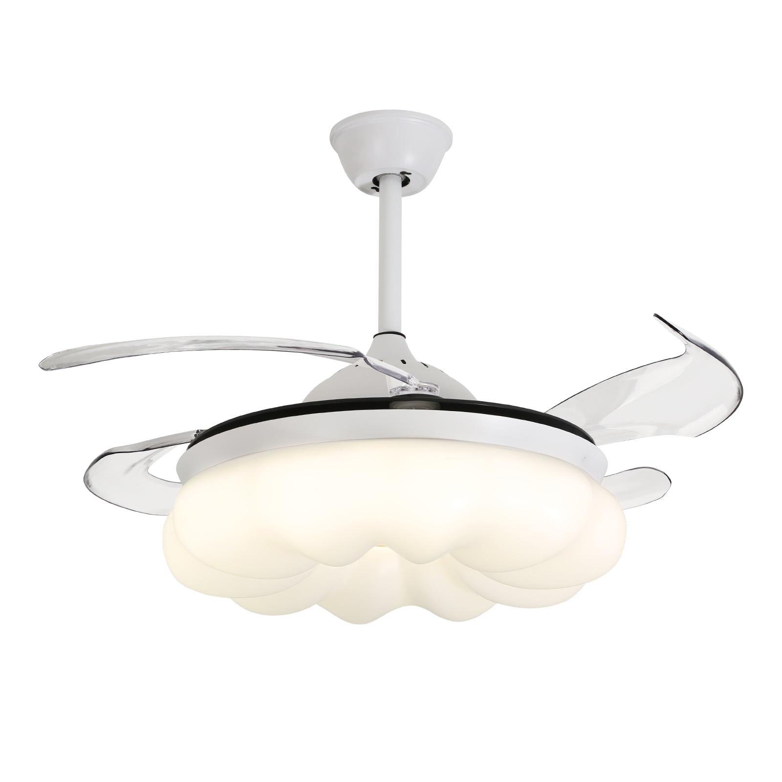 Modern Ceiling Fan Light with Cloud-like Design, 6 Wind Speed Settings ...