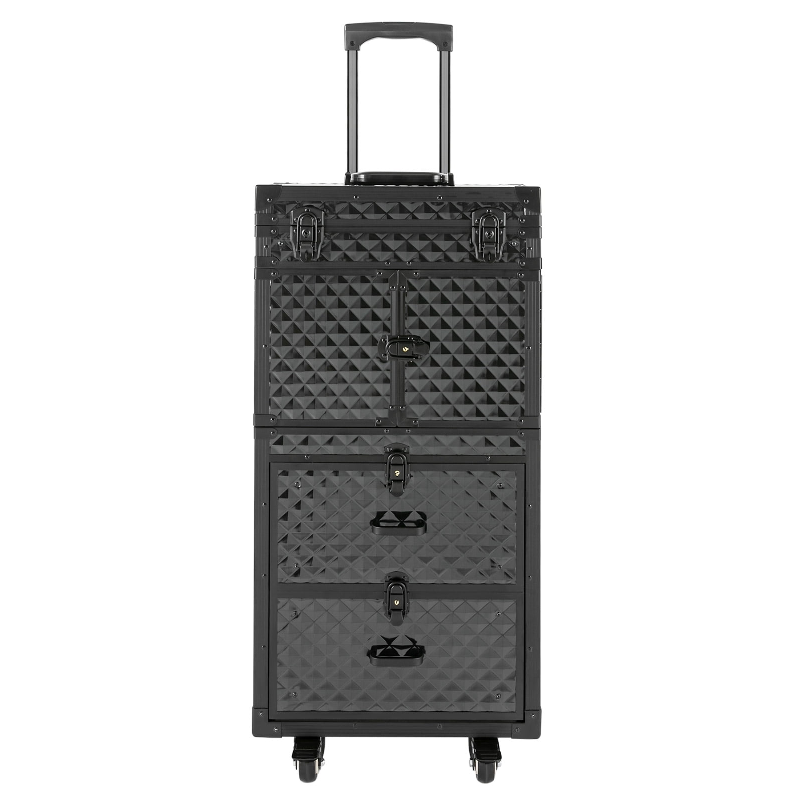 Dwellnix Rolling Makeup Train Case Lockable Hairdressing Cosmetic ...