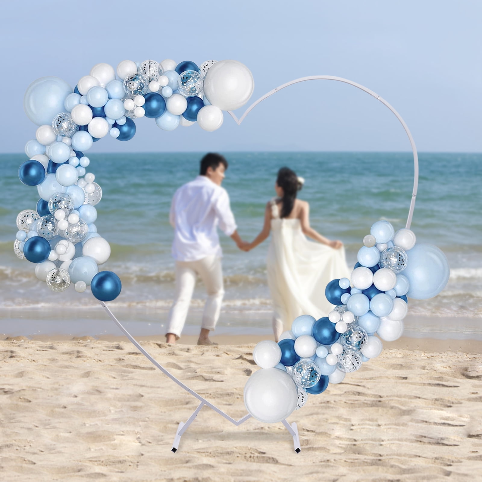 Dwellnix Romantic Heart-Shaped Wedding Arch, Carbon Steel Metal Frame ...