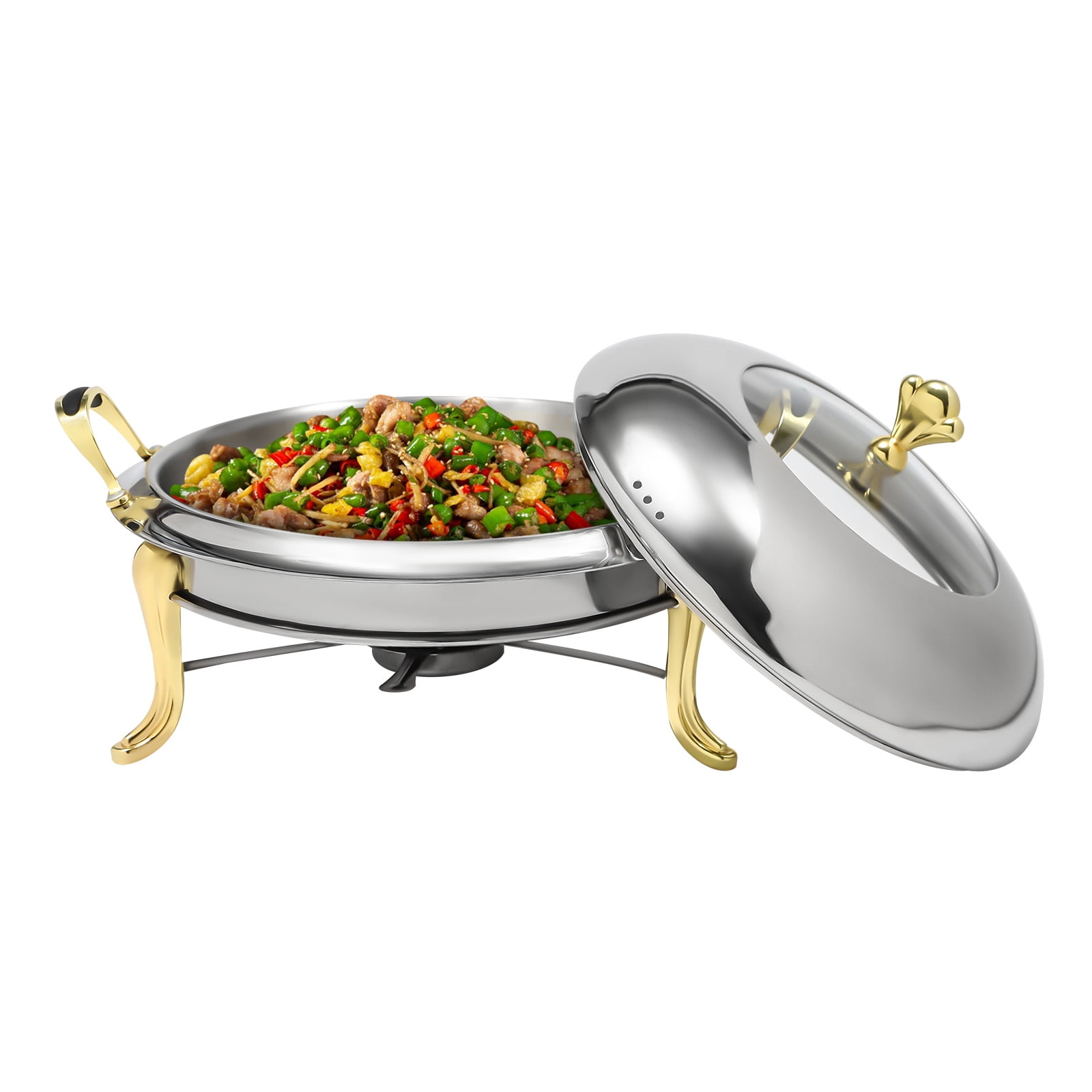 Dwellnix Round Buffet Chafing Dish, 2.5L Stainless Steel, Keeps Food ...