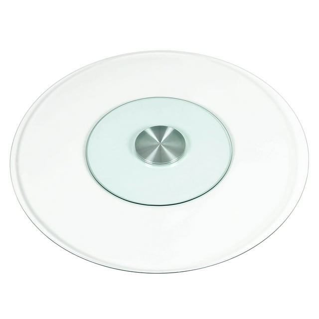 Dwellnix Round Glass Turntable Dining Table Tabletop 360 Degree ...