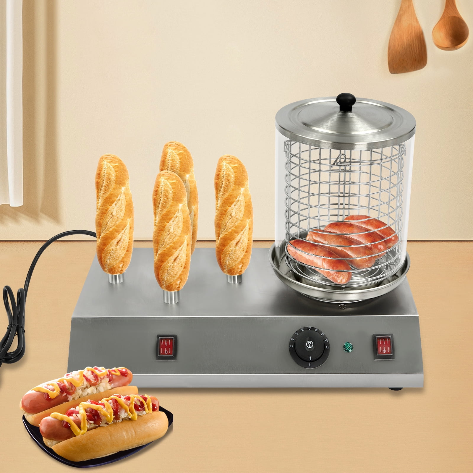 Dwellnix Sausage Stuffer with Glass and Stainless Steel Construction ...