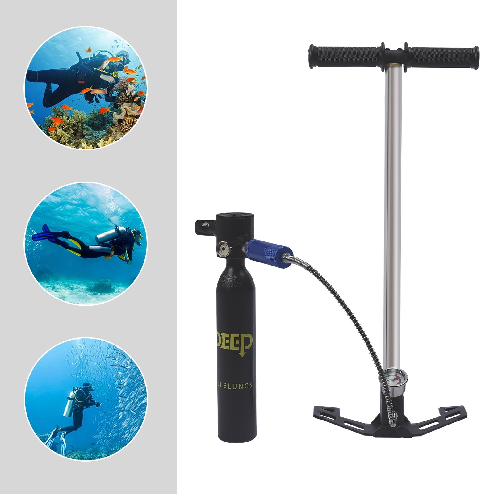 Dwellnix Scuba Tank 0.53qt Air Tank 3.0 Cu Ft Gas Capacity High ...