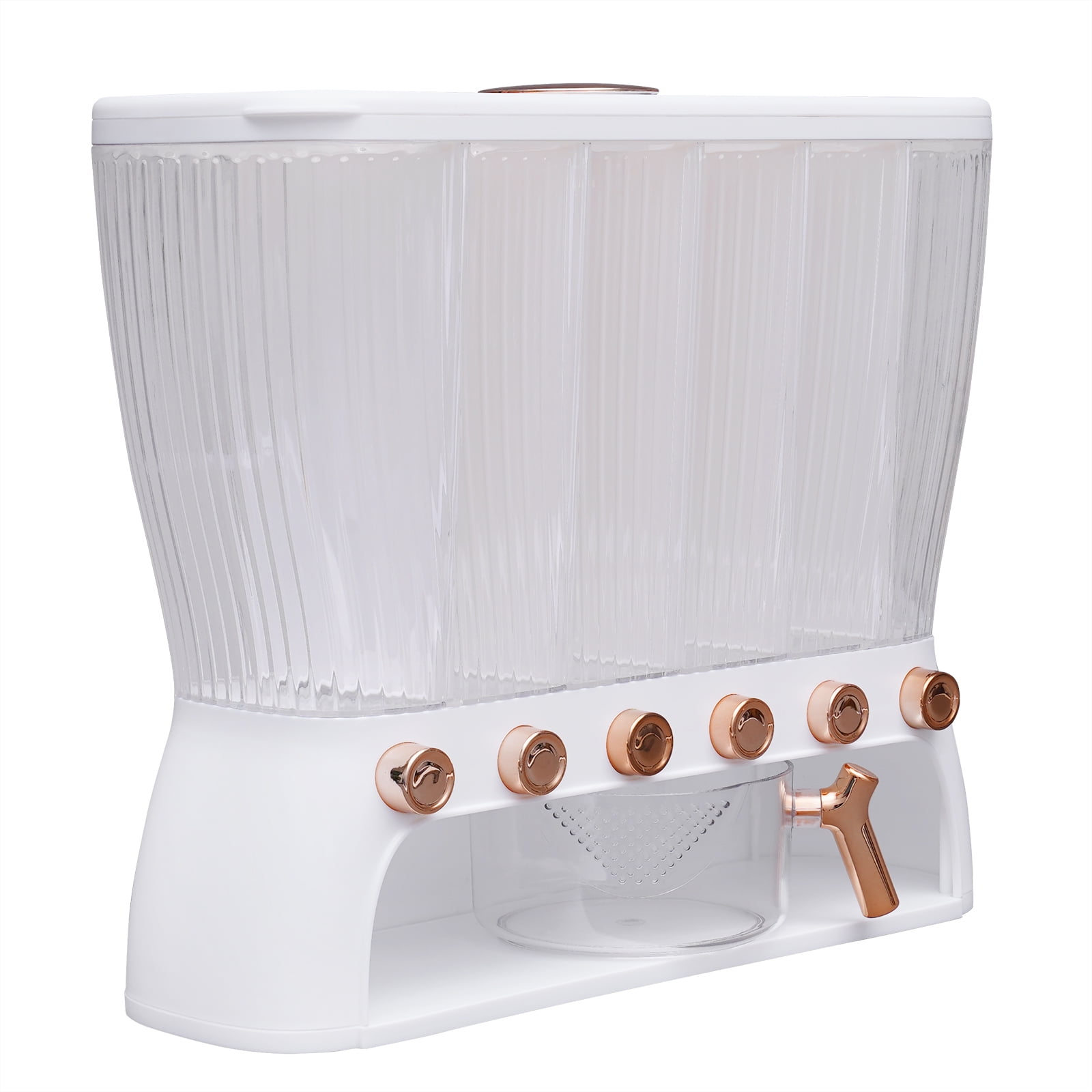 Dwellnix Six-Grid Dry Food Dispenser, Large Capacity Grain Storage ...