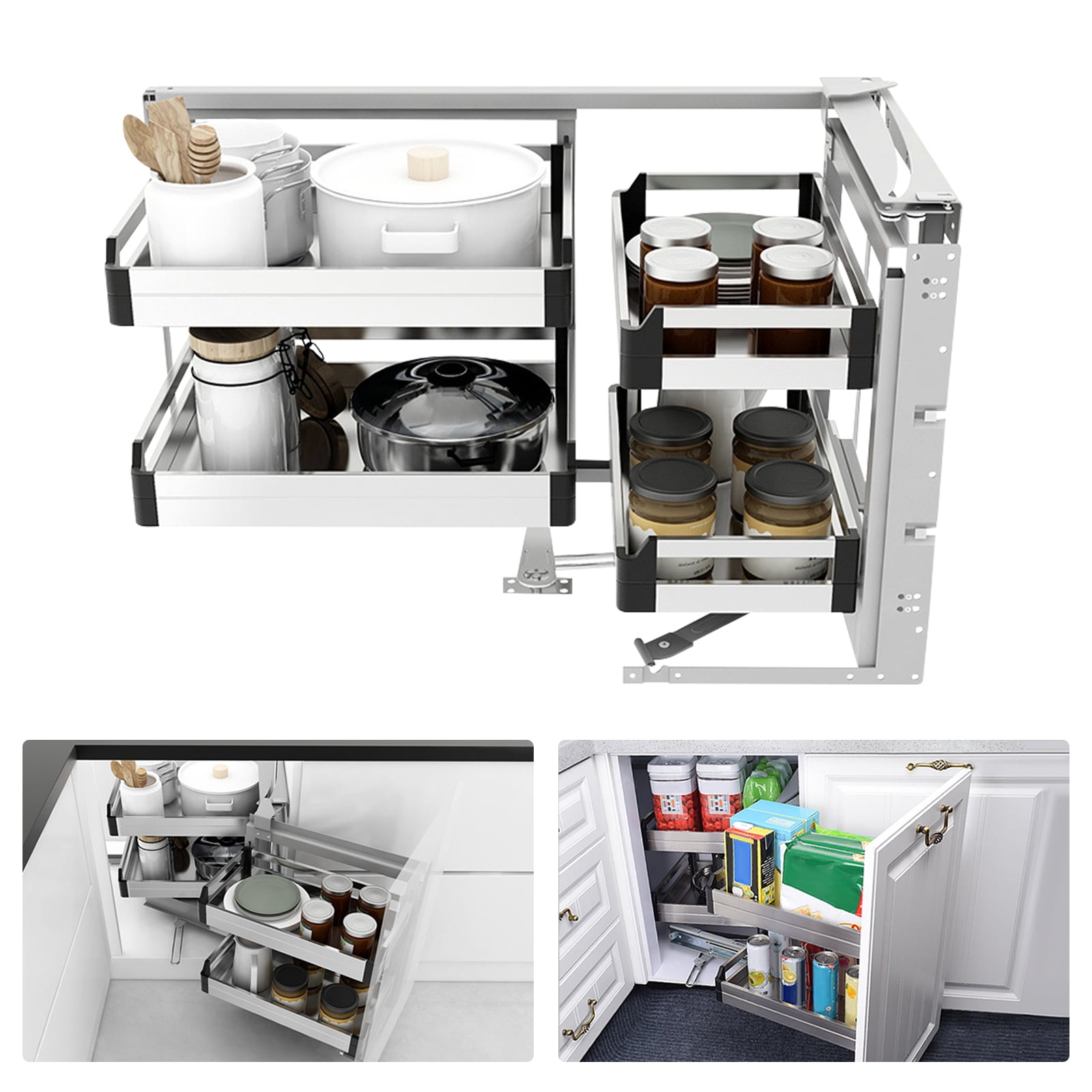 Dwellnix Stainless Steel Blind Corner Cabinet Organizer Kitchen Storage ...
