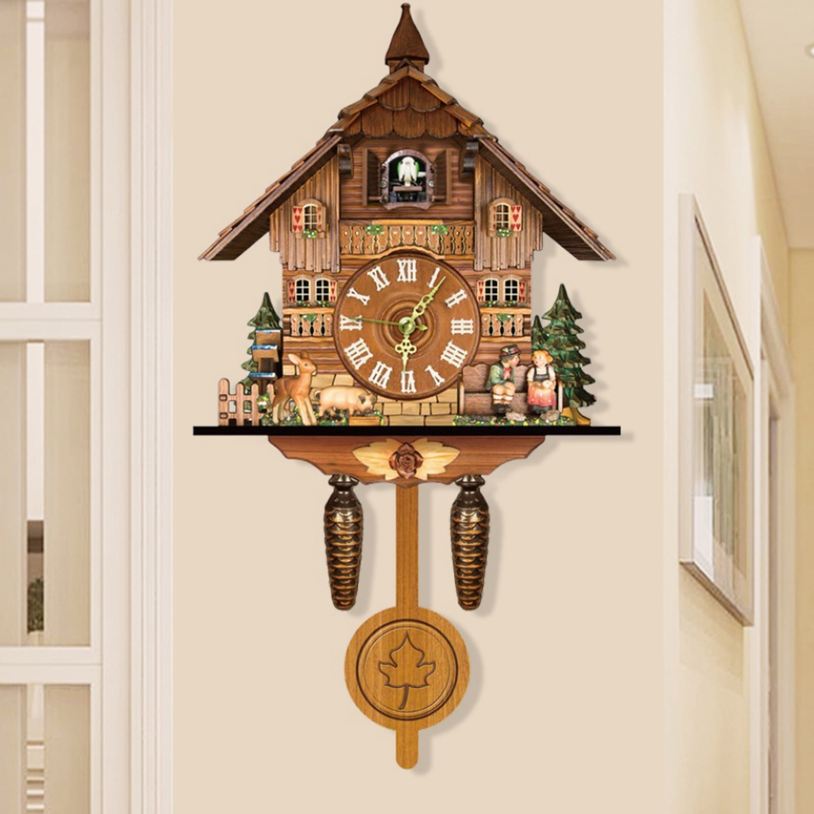 Dwellnix Traditional Cuckoo Clock - High-Quality MDF, Fun Hourly Chime ...