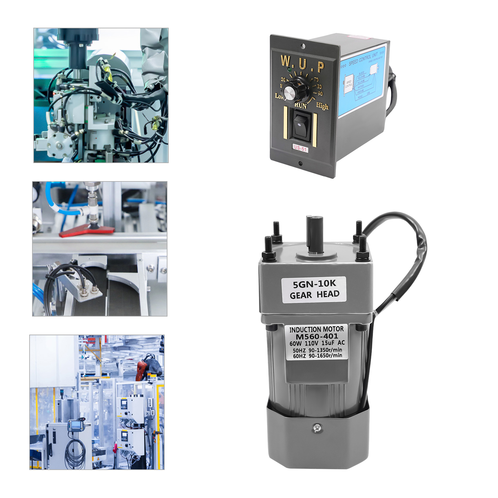 Dwellnix Variable Speed Motor Electric Gear Motor Adjustable Speed ...