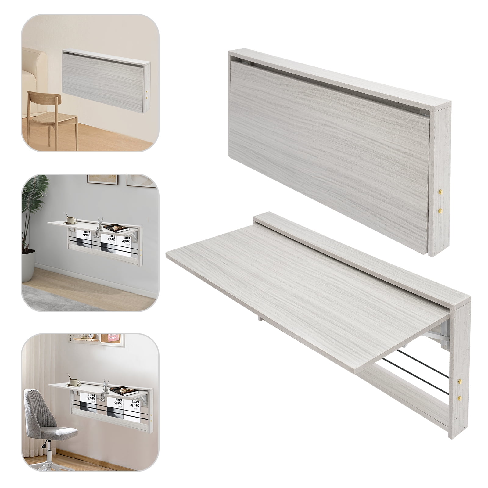 Dwellnix Wall Mounted Folding Table Fold Down Study Writing Desk ...