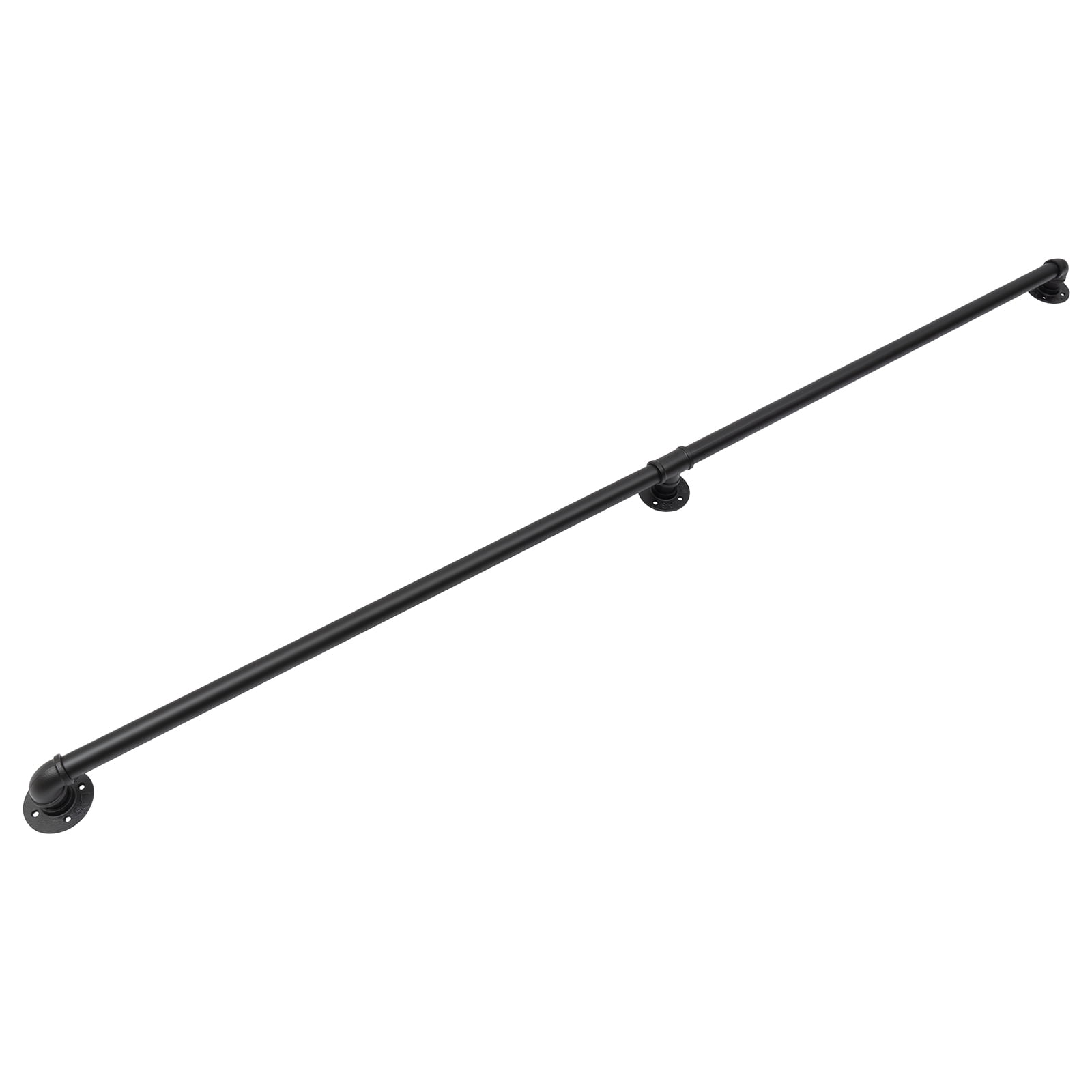 Dwellnix Wall-Mounted Stair Handrail, Galvanized Iron Pipe with T-Shape ...