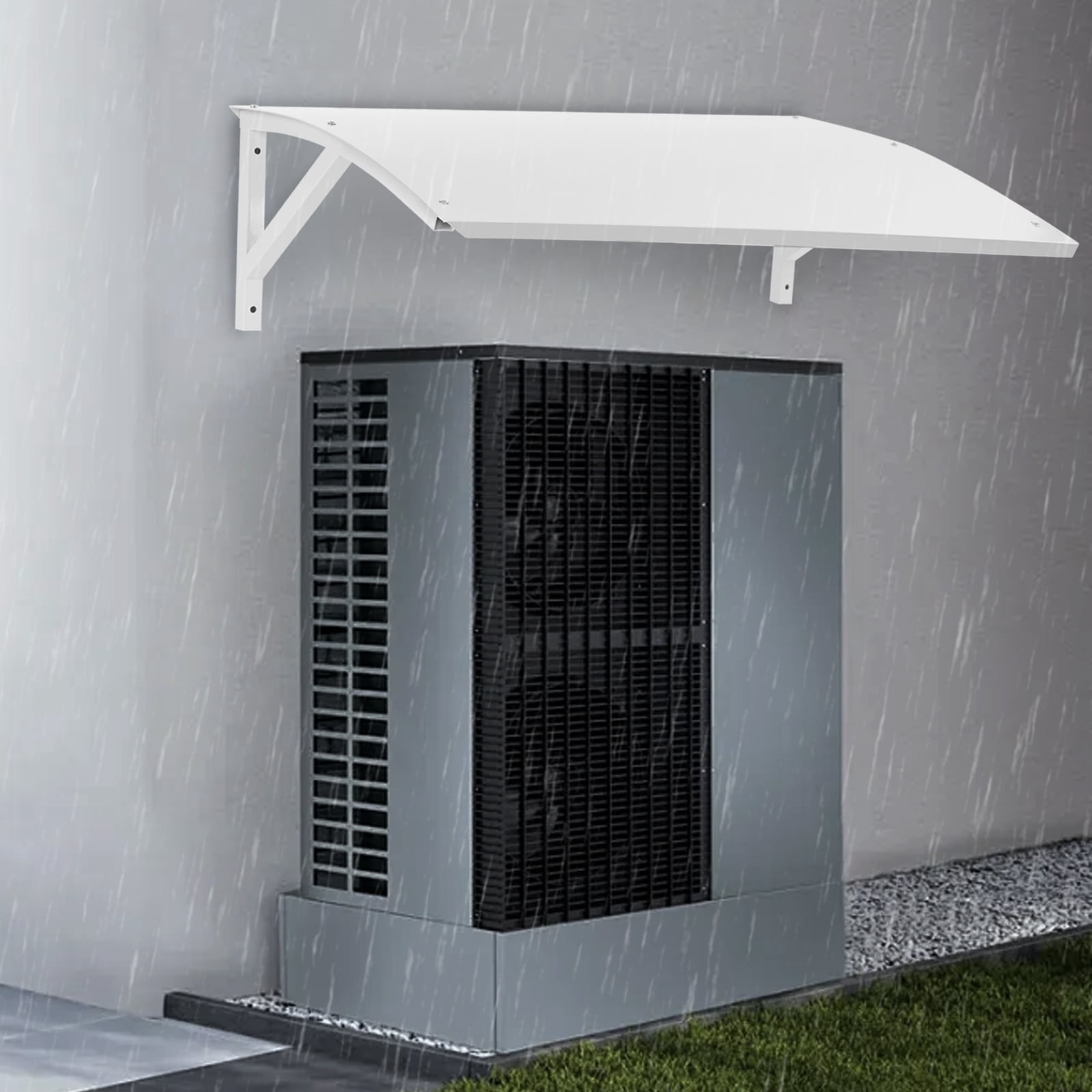 Dwellnix Weatherproof Air Conditioner Cover, Galvanized Steel, Protects ...