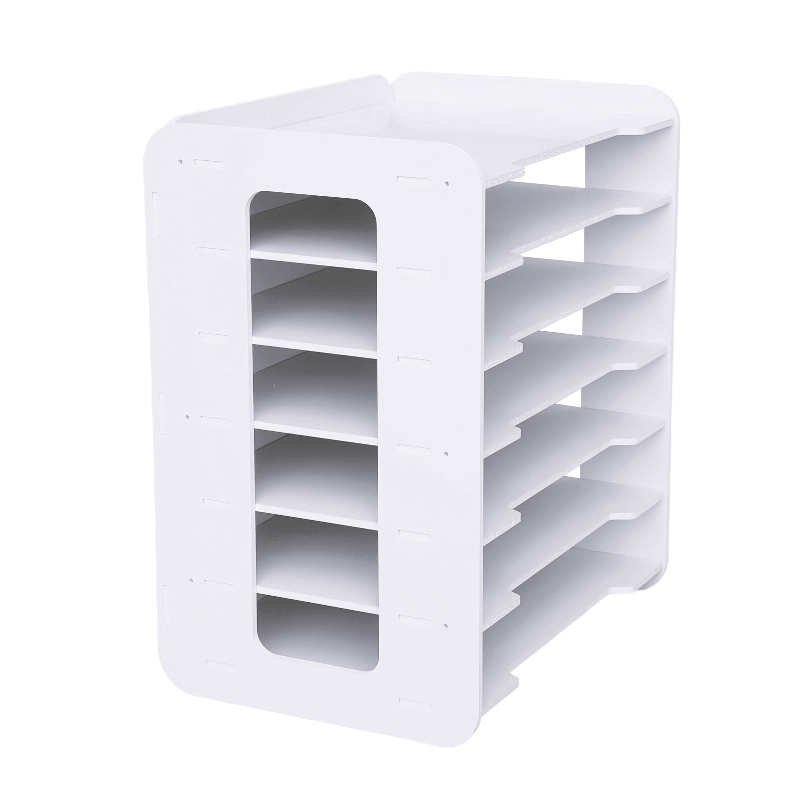 Dwellnix White Horizontal 7 Layers File Organizer Desk Paper Manager 13 ...