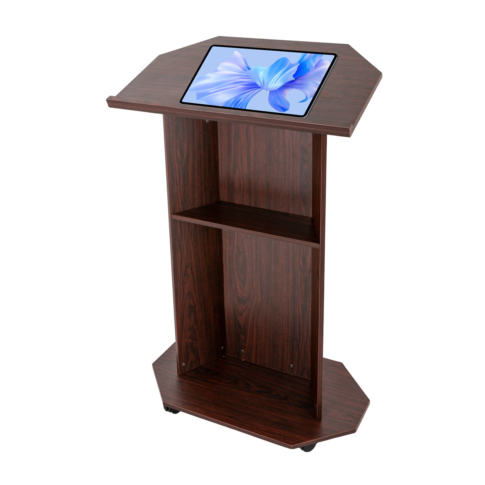 Dwellnix Wooden Conference Presentation Stand Portable Movable Desk ...