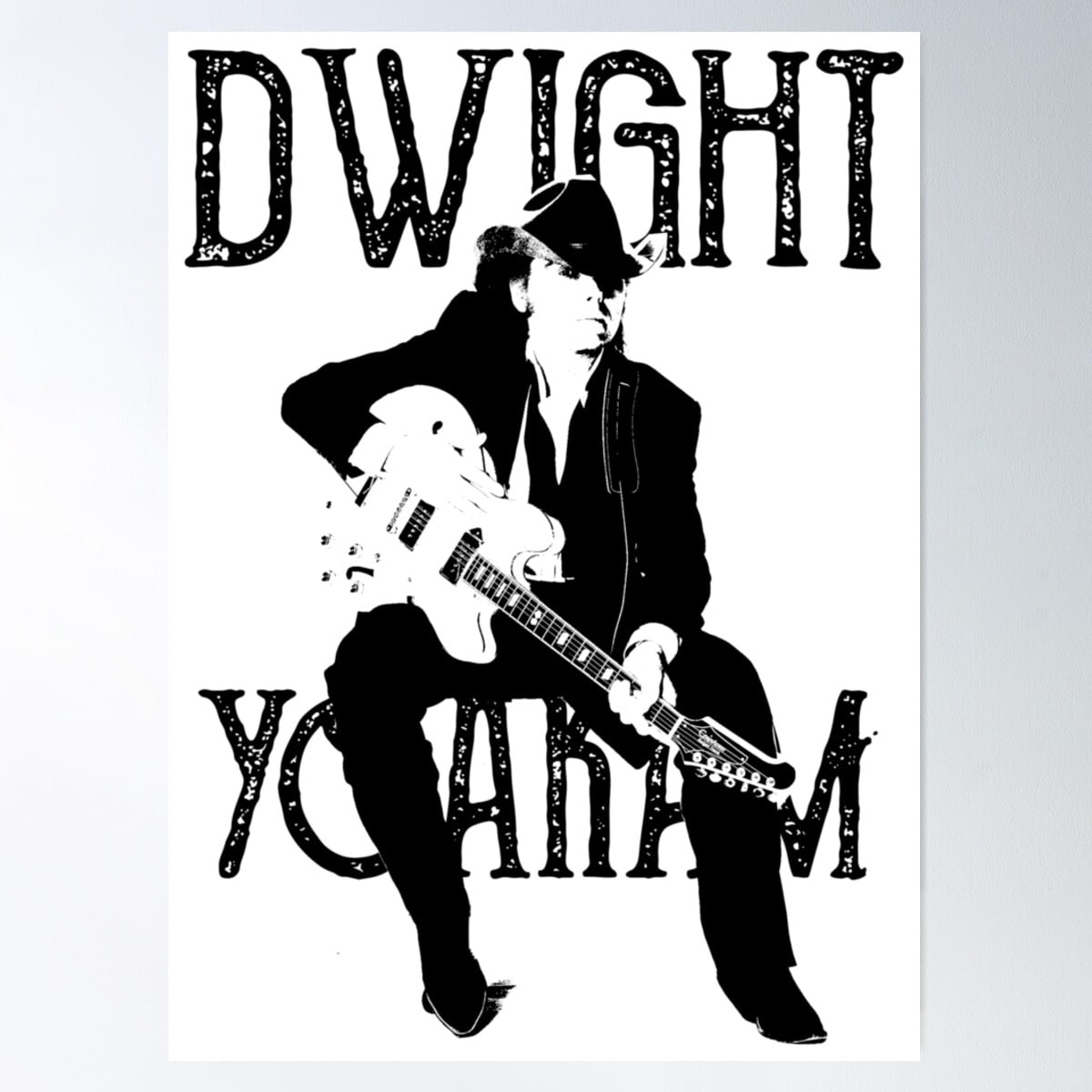 Dwight - Black Stencil Poster Wall Art, Modern Wall Decor For Living ...