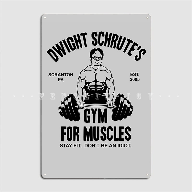 Dwight Schrute Gym For Muscles Metal Sign Retro Wall Decor Kitchen Club ...