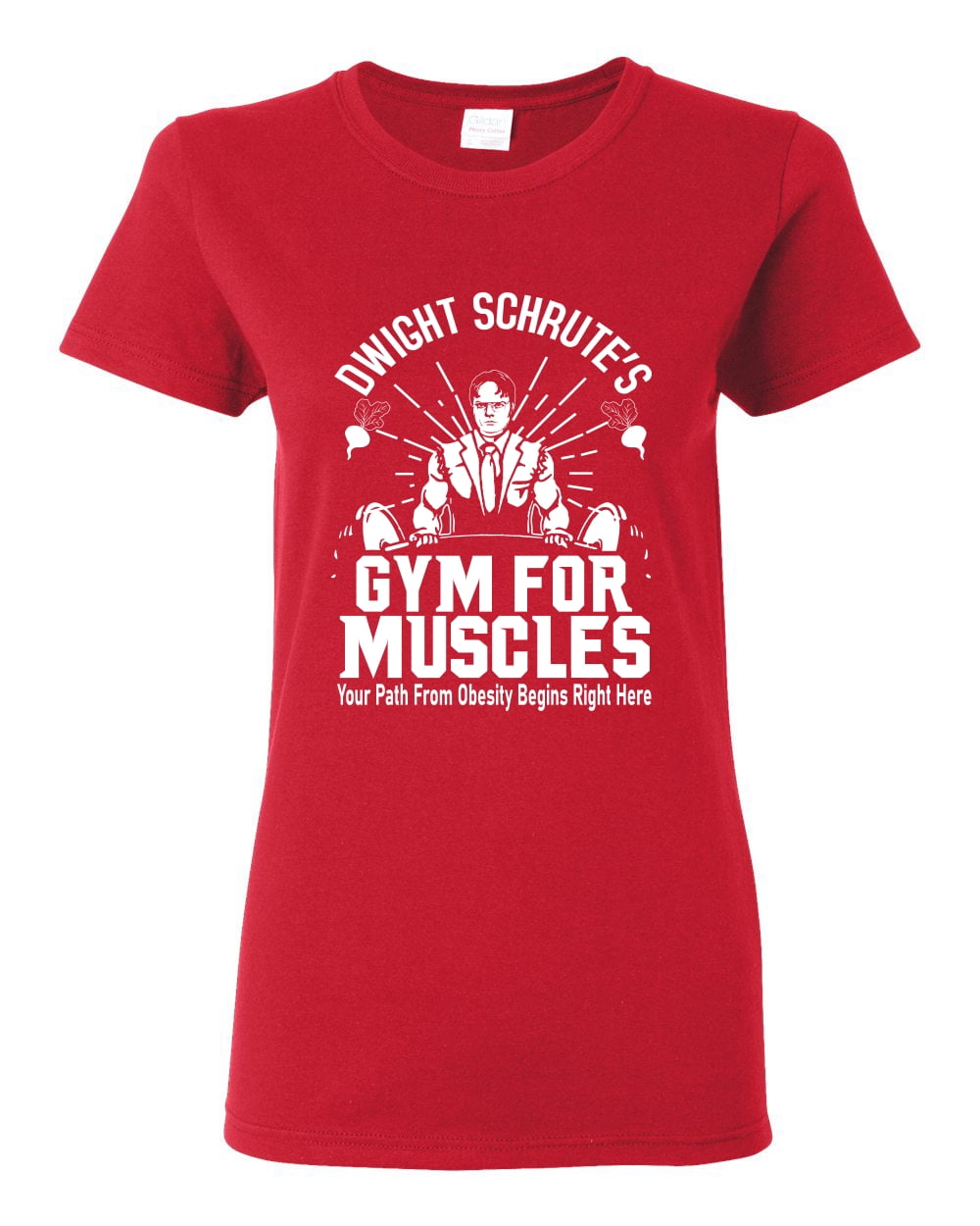 Dwight Schrute's Gym for Muscles Pop Culture Womens Graphic T-Shirt ...