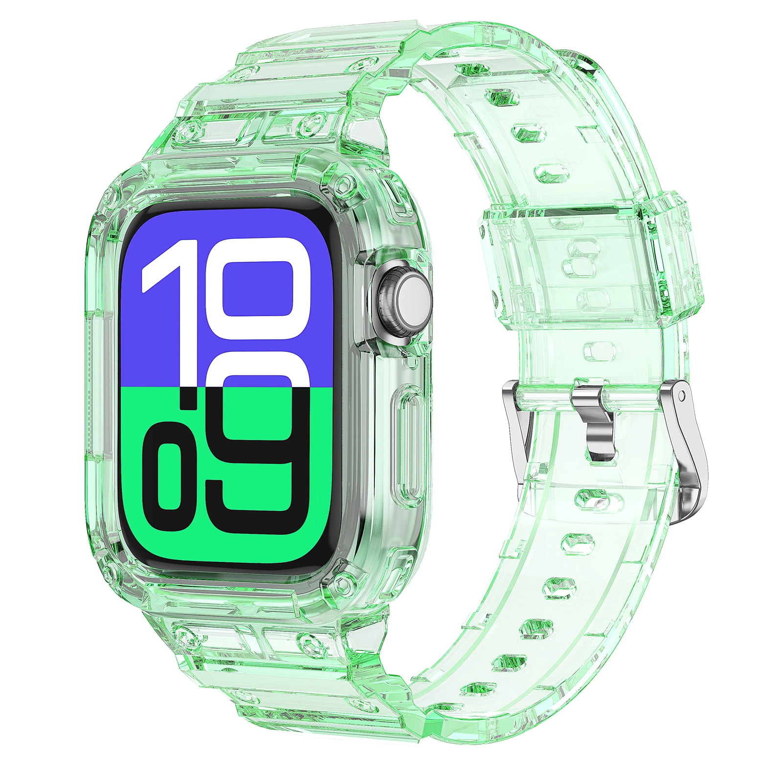 Dwitch Band for iWatch Series 10 46mm, Glitter TPU Transparent Sport ...