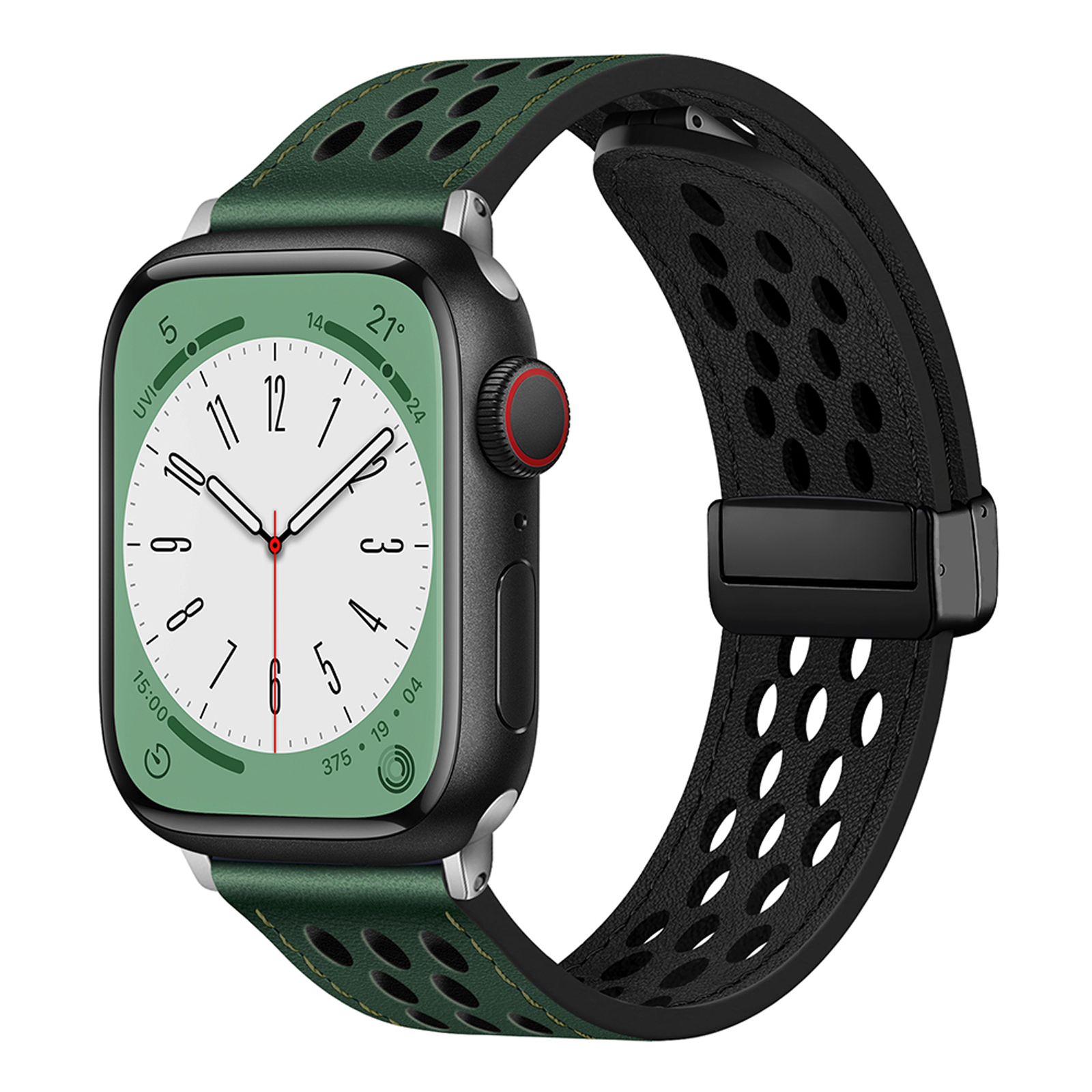 Dwitch Magnetic Anti Sweat Sport Band for Apple Watch, Breathable PU ...