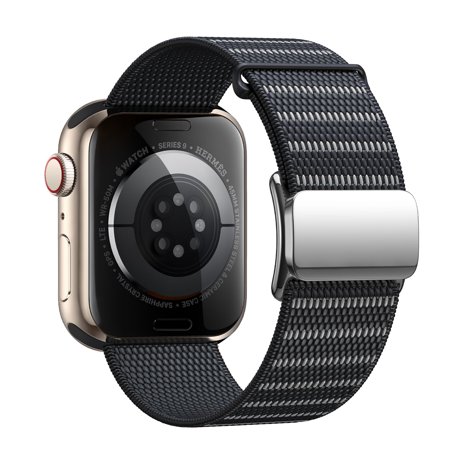 Dwitch Reflective Nylon Magnetic Band for iWatch Series Ultra 10 9 8 7 ...