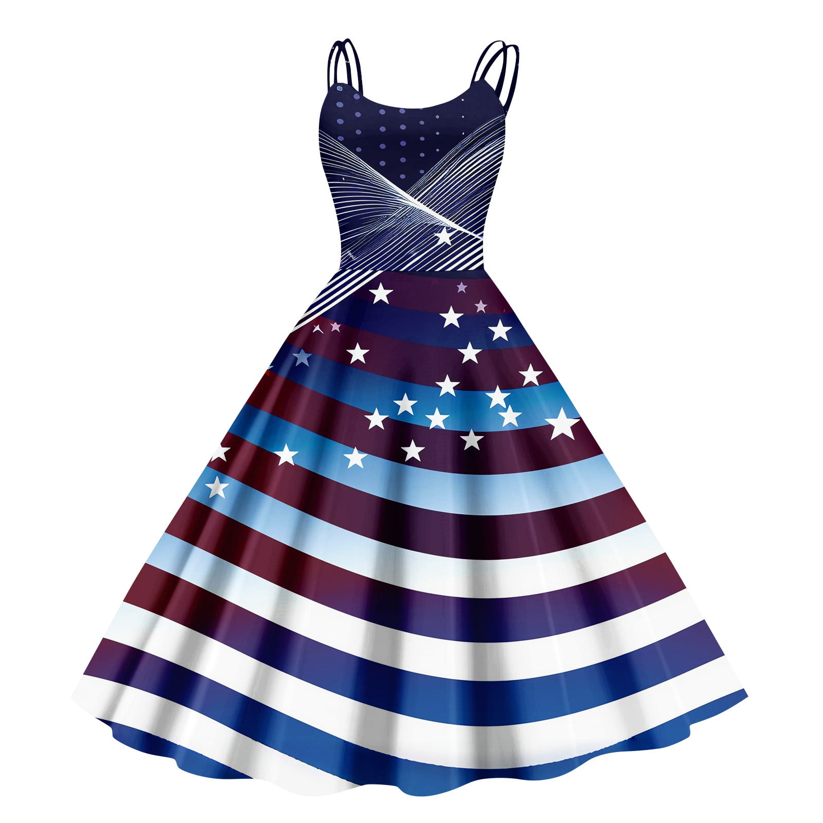 Dwralegc 4th Of July Costumes Woman 2025 American Flag Print Sleeveless ...
