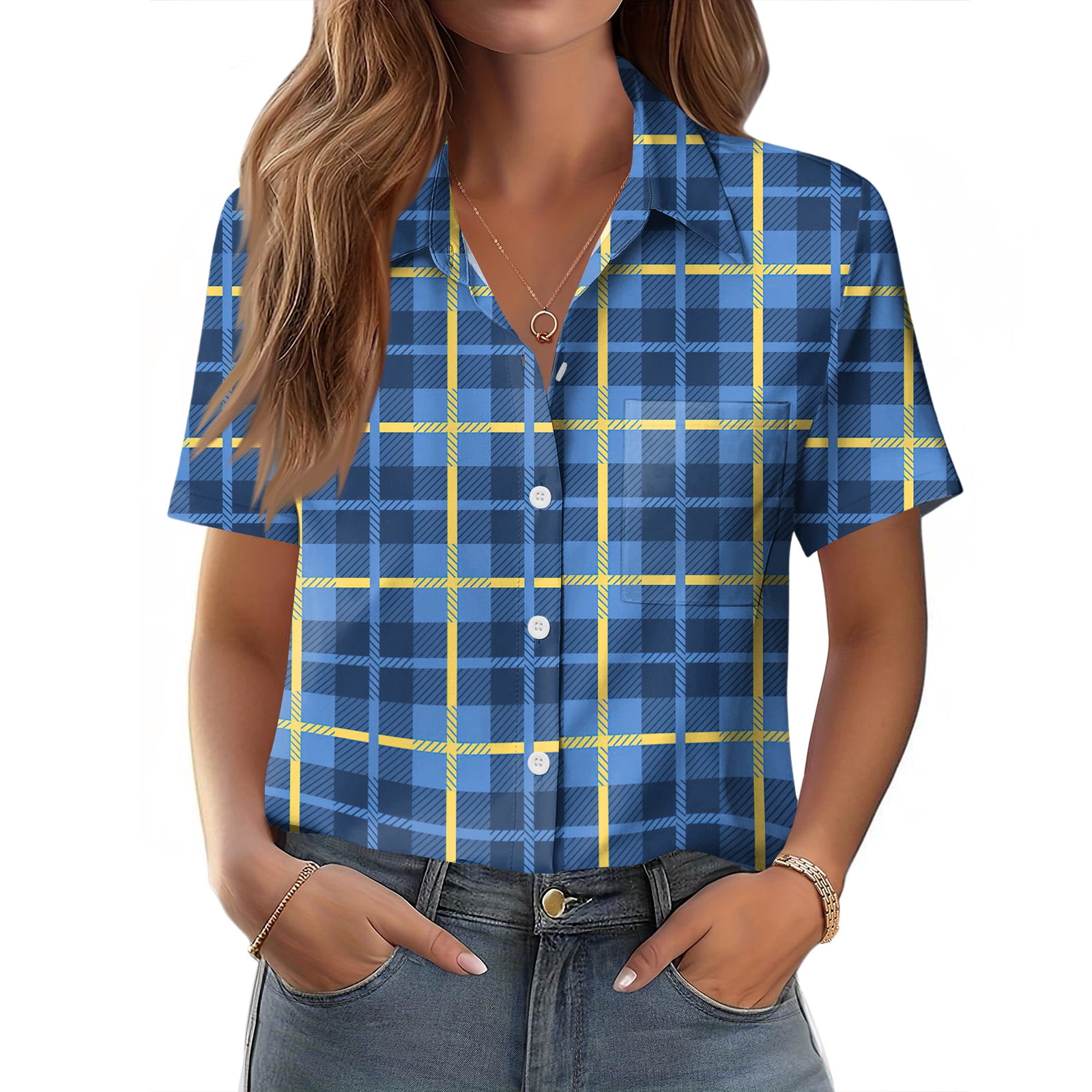 Dwralegc Business Casual Tops for Women V Neck Short Sleeve Shirts ...
