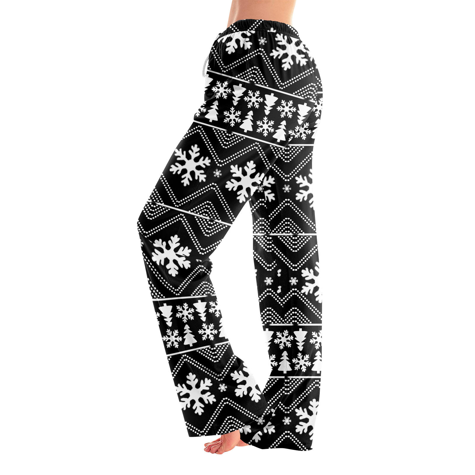 Dwralegc Christmas Pajama Pants Women Cute Snowflake Printed Holiday ...