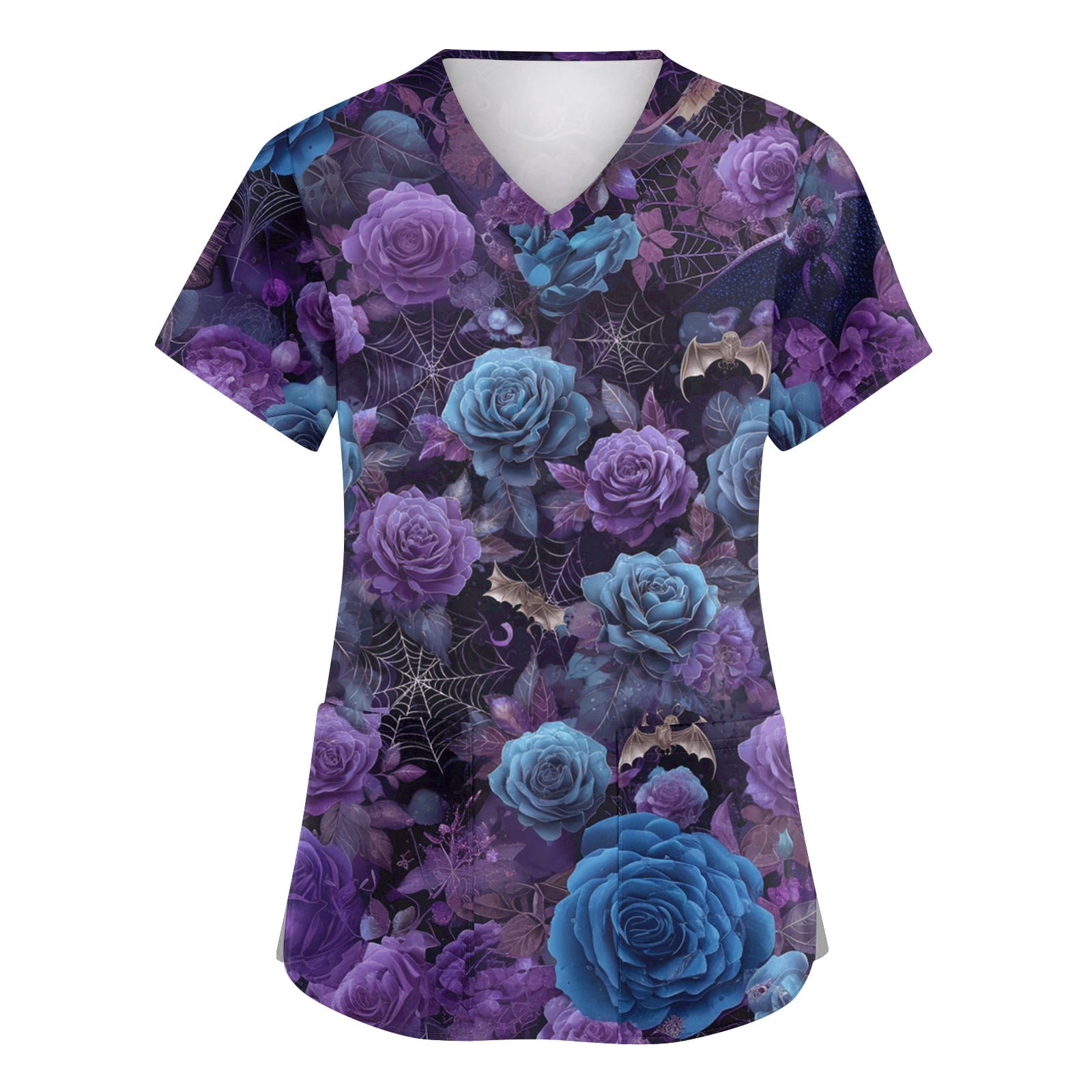 Dwralegc Halloween Scrub Tops Women Plus Size Spooky Season Scrub ...