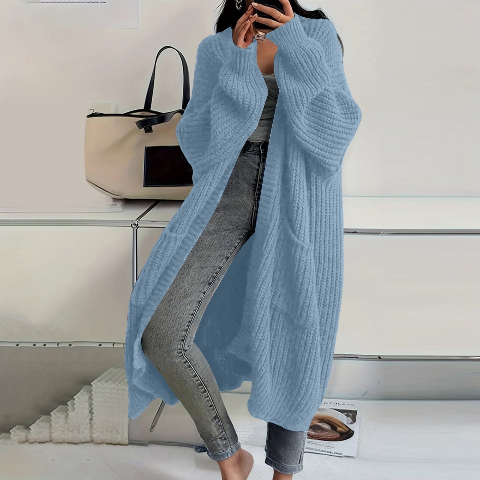 Dwralegc Long Cardigan Sweaters for Women 2025 Fall Winter Long Coats ...