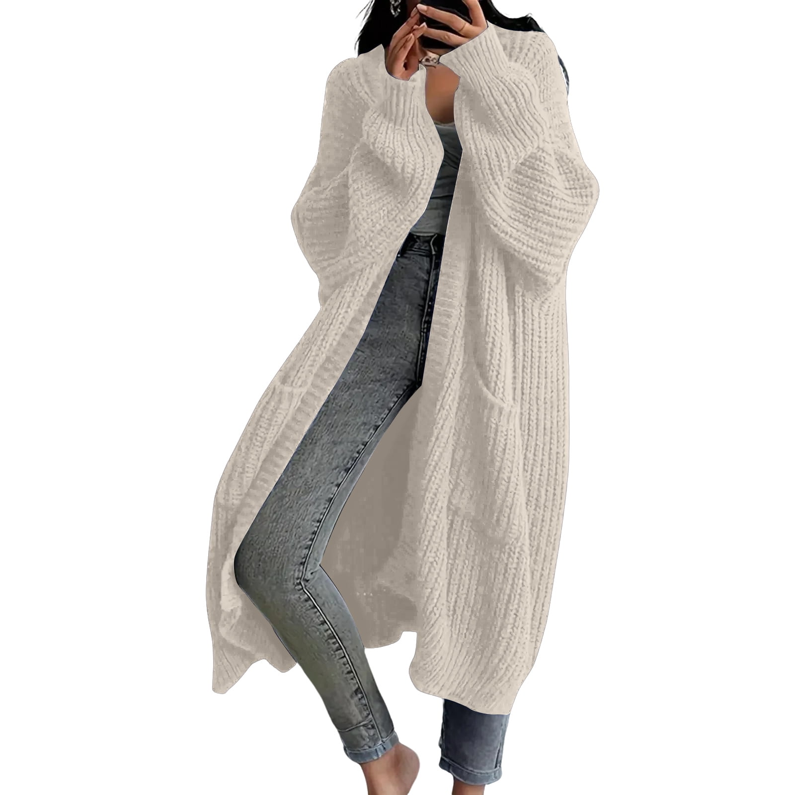 Dwralegc Long Cardigan Sweaters for Women Winter Long Coats Long Sleeve ...