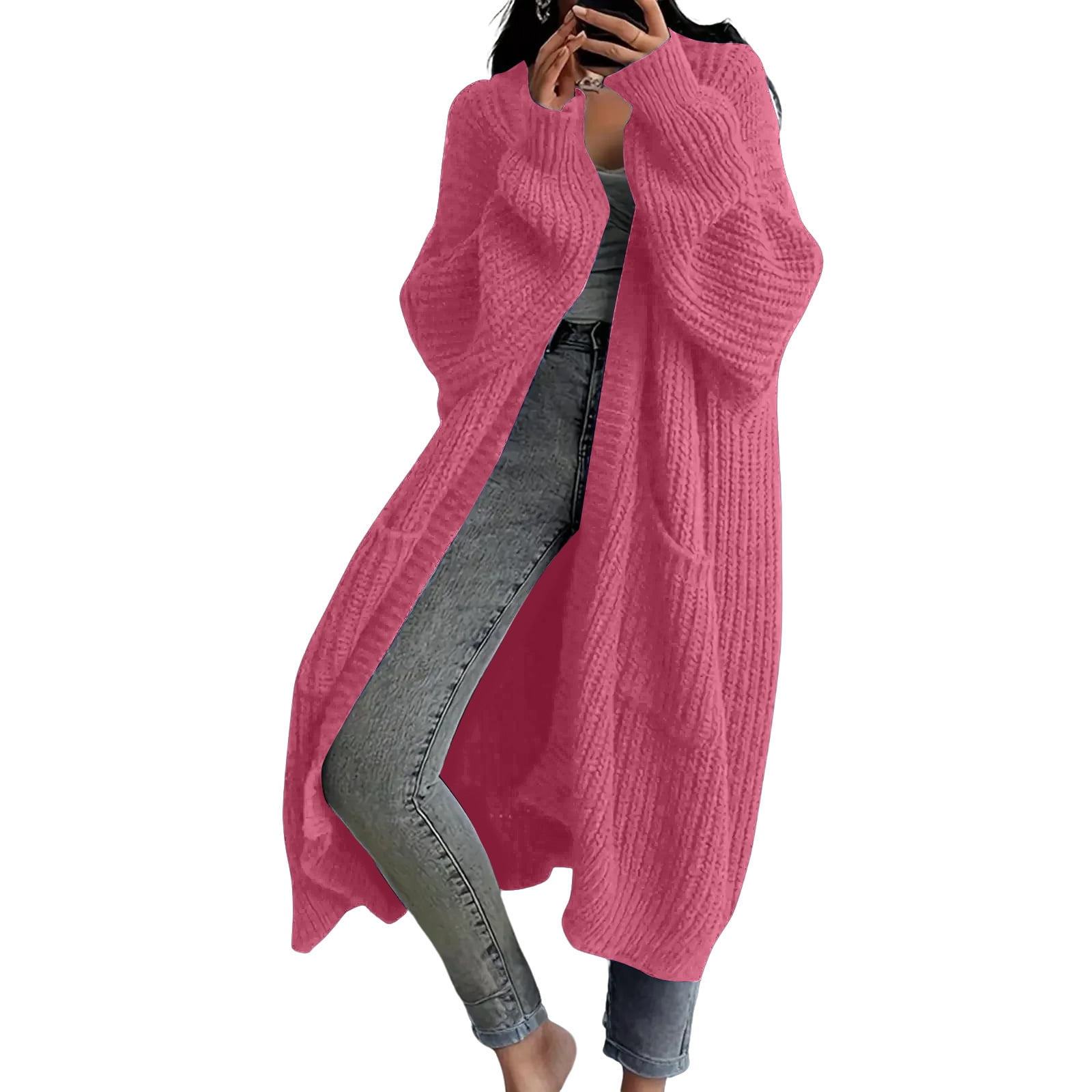 Dwralegc Long Cardigans for Women 2025 Fall Winter Open Front Coat Long ...