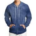 Dwralegc Men's Royal Blue Zip Up Hoodie Long Sleeved Zip-Up Hooded ...