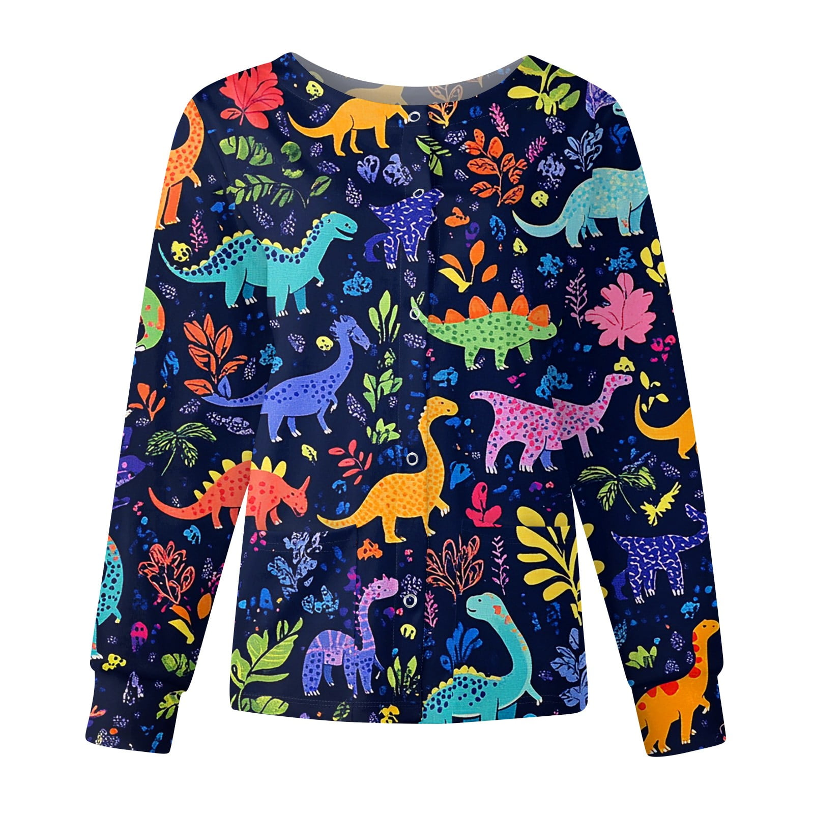 Dwralegc Multicolor Scrub Jackets for Woman Stretchy Cute Cartoon Print ...