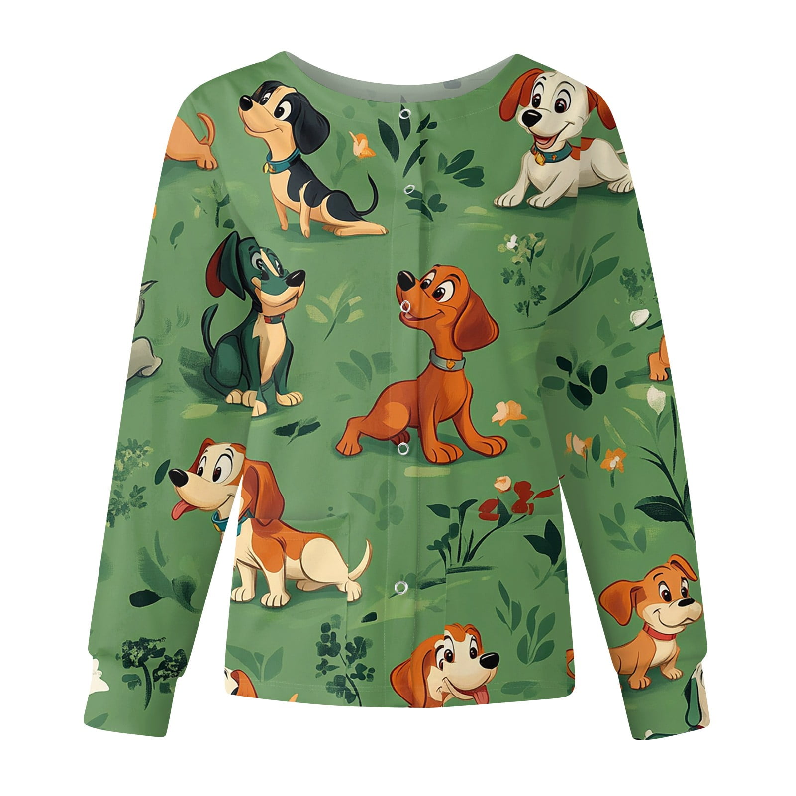Dwralegc Scrub Jackets for Woman Clearance Lab Coat Cute Cartoon Print ...