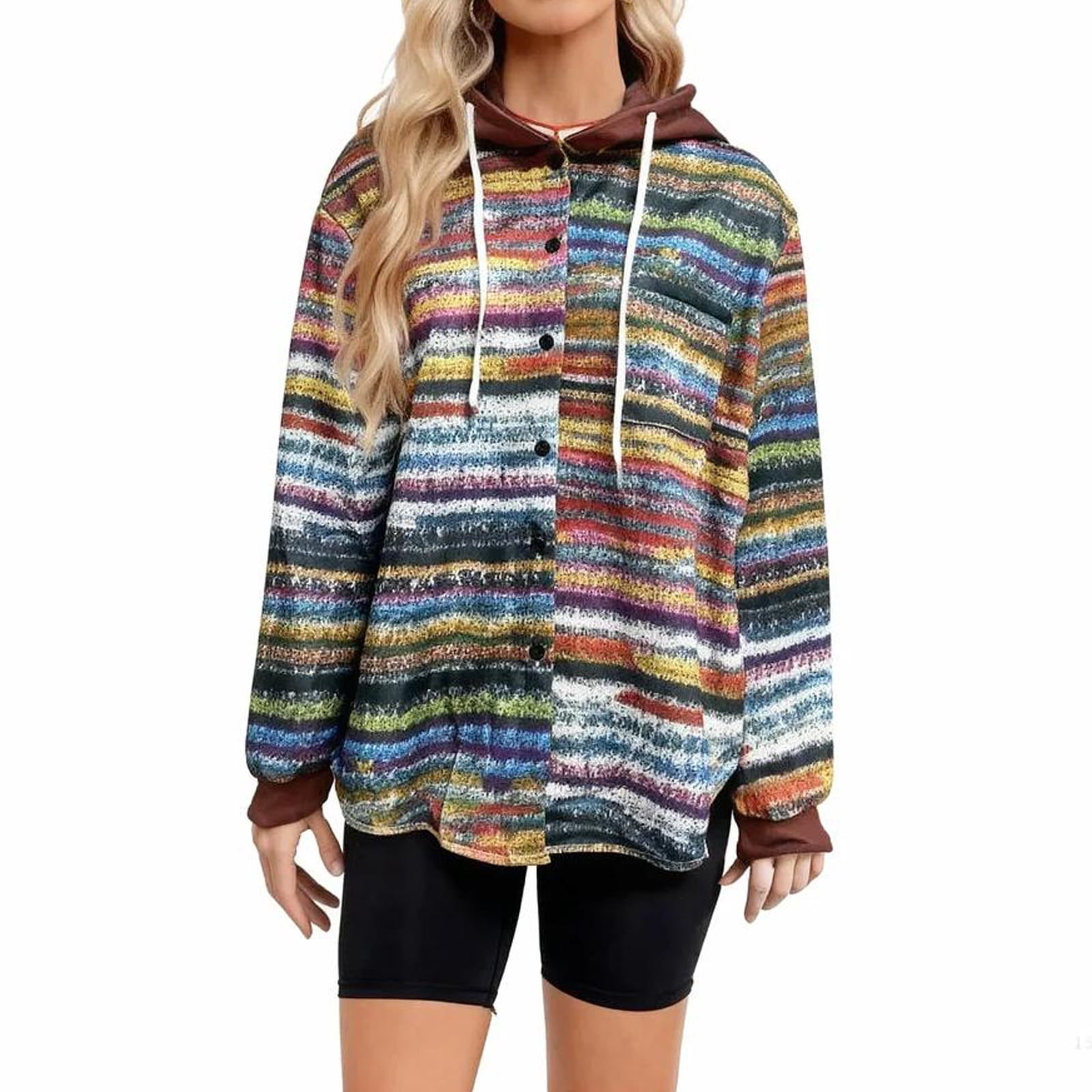 Dwralegc Shackets for Women Fleece Lined Button Down Shackets Plaid ...
