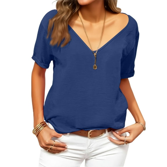 Dwralegc V Neck T Shirts for Women Fashion Lightweight T Shirt Summer ...
