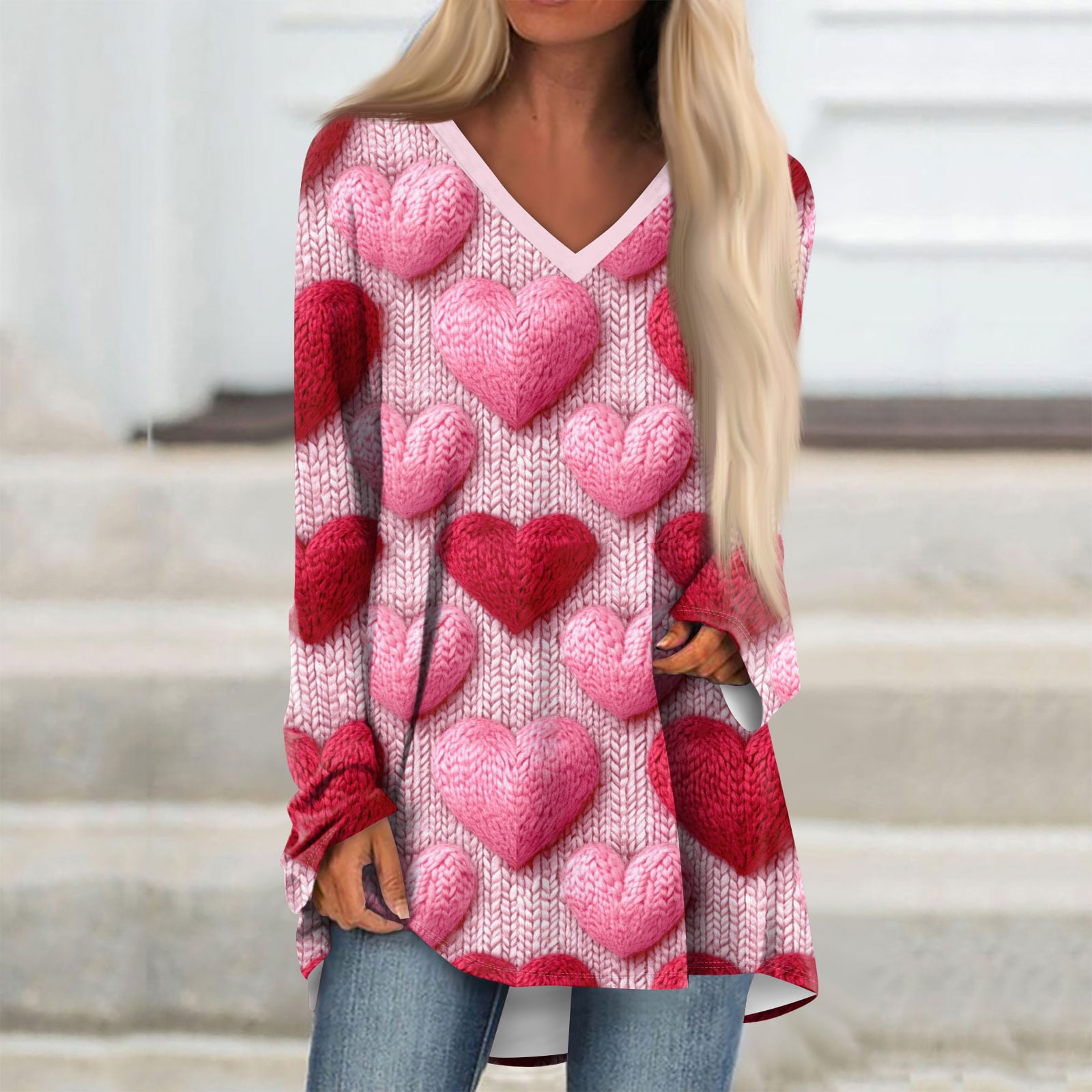 Dwralegc Women's Casual Tshirts Tee Loose Fit V Neck Cute Top Spring ...