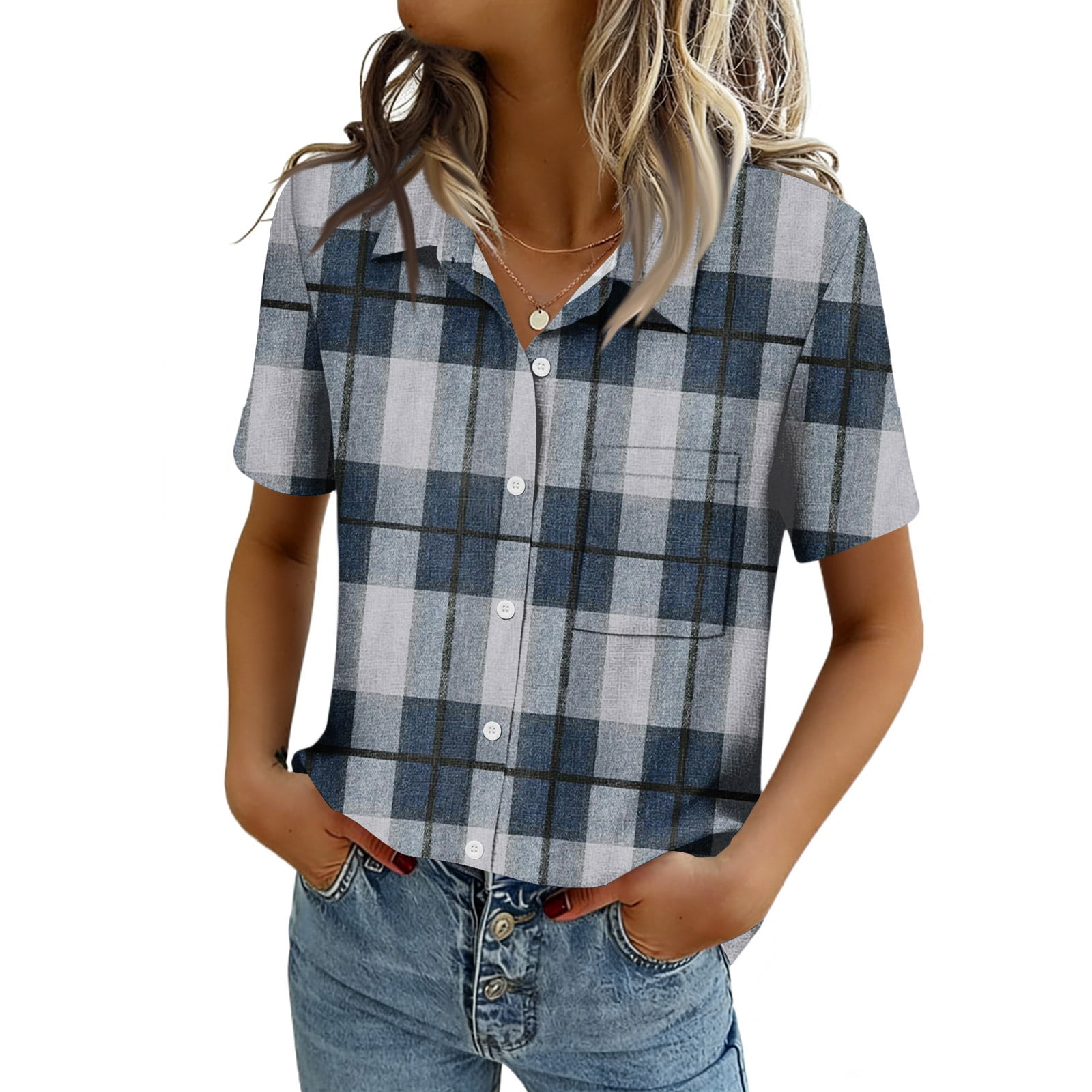 Dwralegc Women's Clothing Short Sleeve V Neck Shirt Dressy Work ...