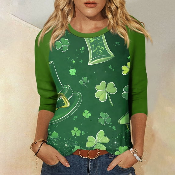 Dwralegc Women's St Patrick's Day Shirts Loose Fit 2026 Fashion 3/4 ...