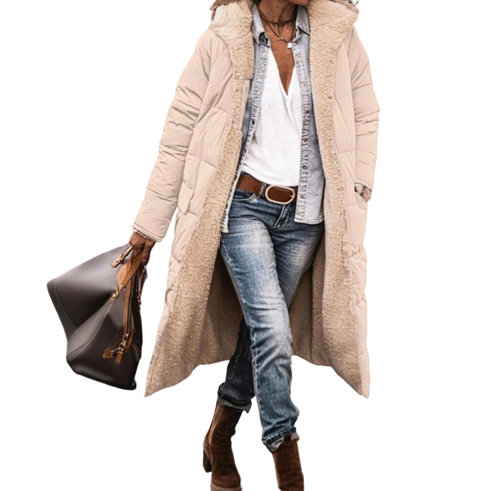 Dwralegc Women's Down Winter Coats Oversized Sherpa Lined Parka Jacket ...