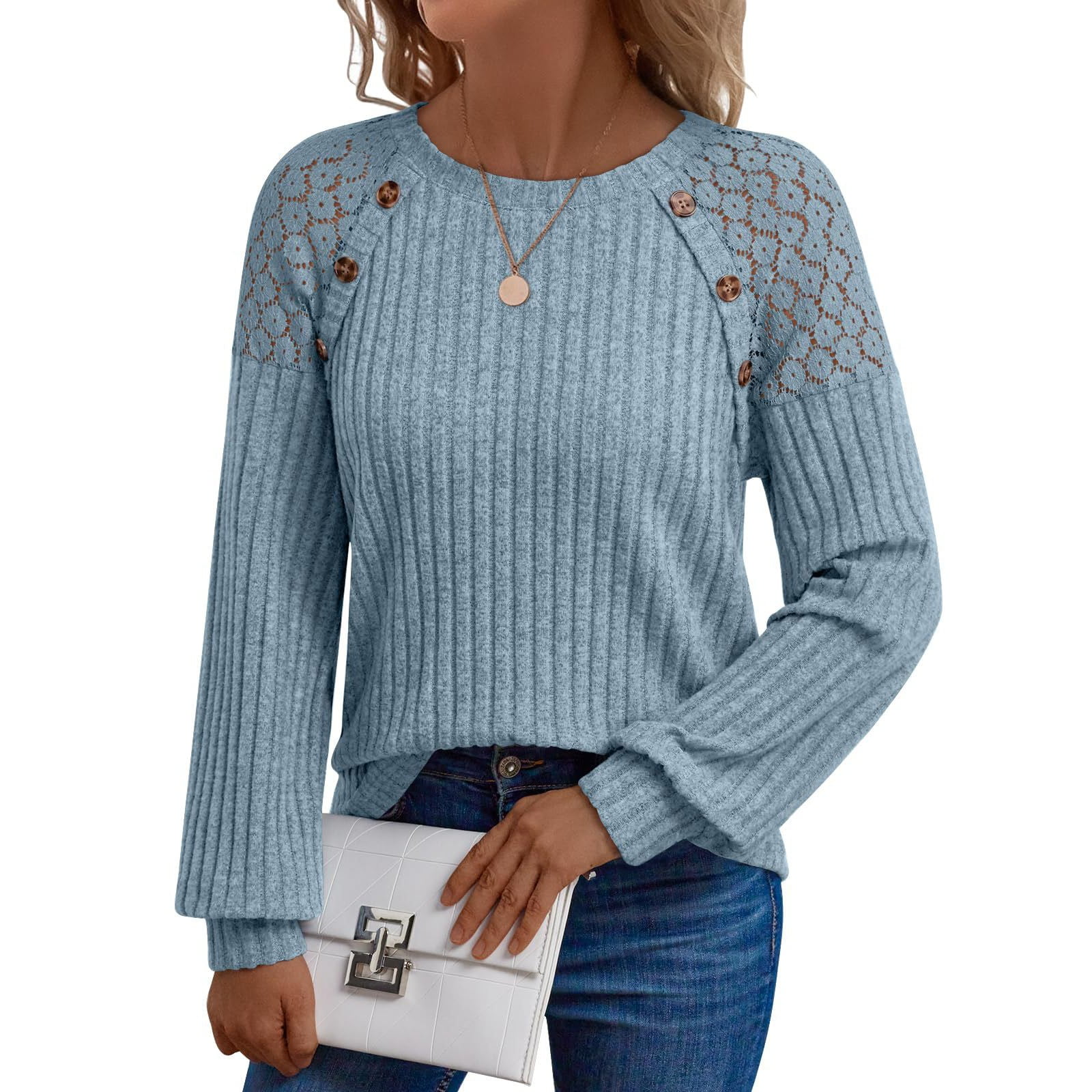 Dwralegc Womens Sweaters Casual Long Sleeves Sweaters Lightweight ...