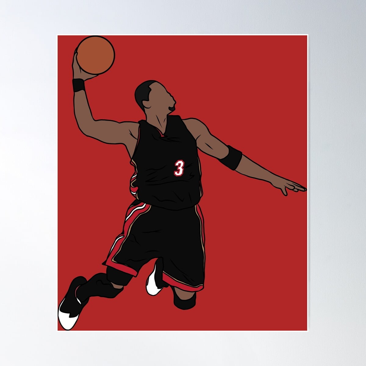 Dwyane Wade Dunk Poster Wall Art, Modern Wall Decor For Living Room ...