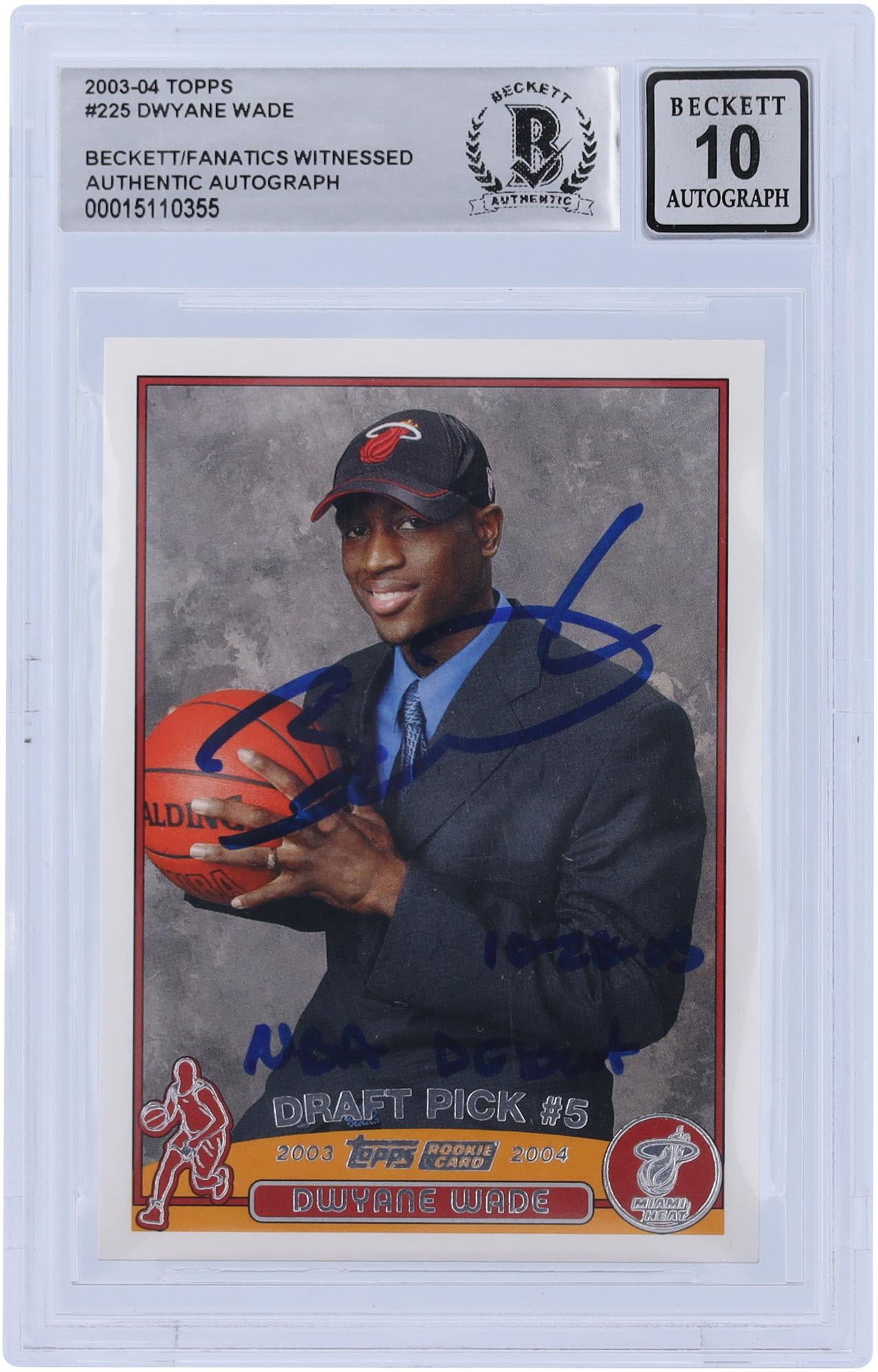 Dwyane Wade Miami Heat Autographed 2003-04 Topps #225 Beckett Fanatics ...