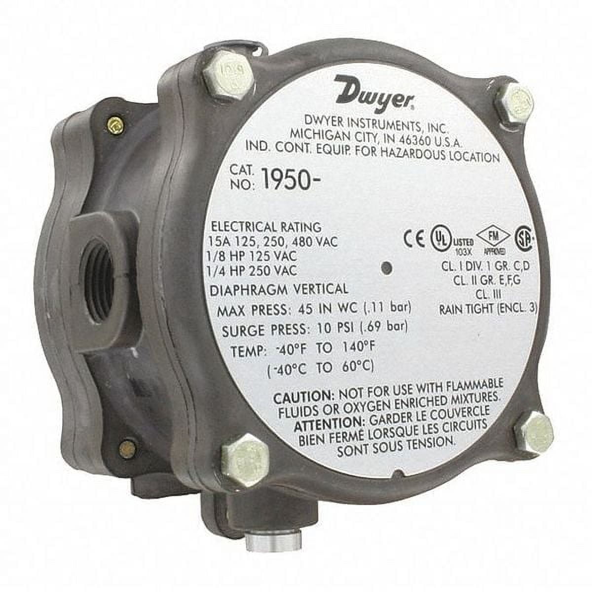 Dwyer Instruments Differential Pressure Switch 1950-1-2F - Walmart.com