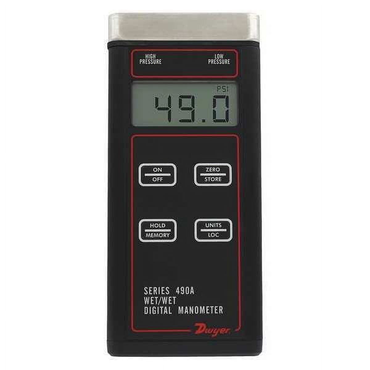 Dwyer Instruments Hydronic Manometer, 0 to 400 psi, LCD 490A-6 ...
