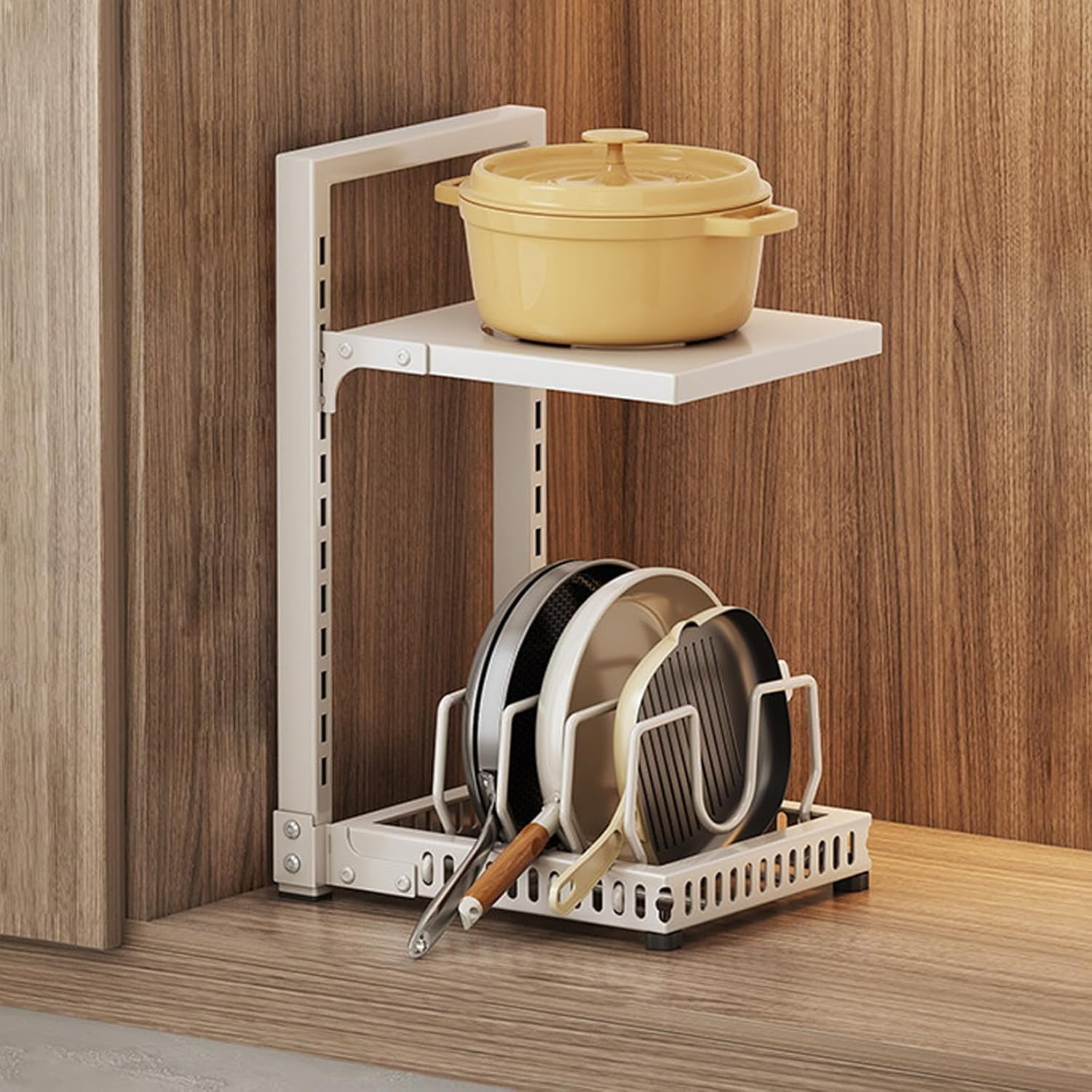 Dxcaicc Adjustable Pot Organizer Rack for Under Cabinet, Heavy Duty ...