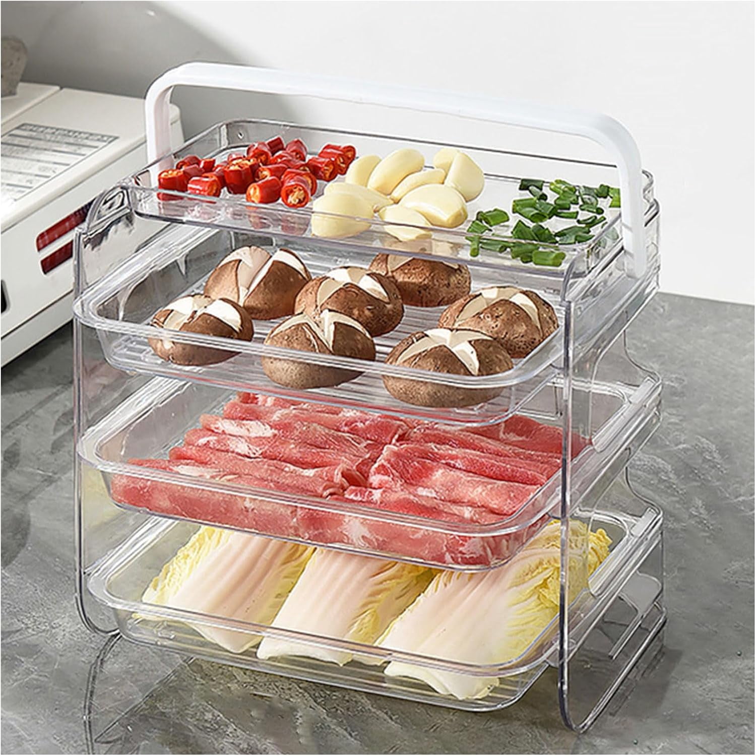 Dxcaicc Multi-Layer Side Dish Rack,Detachable Kitchen Organizers and ...
