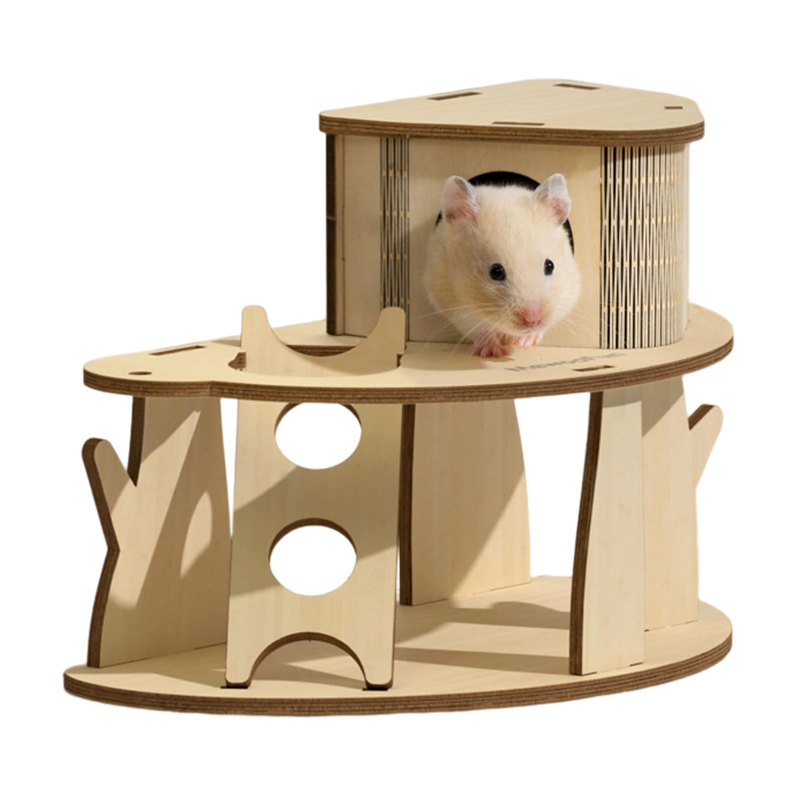Dxcaicc Wooden Hamster Castle, TMA2 Multi-Layer Small Animal Hideout ...