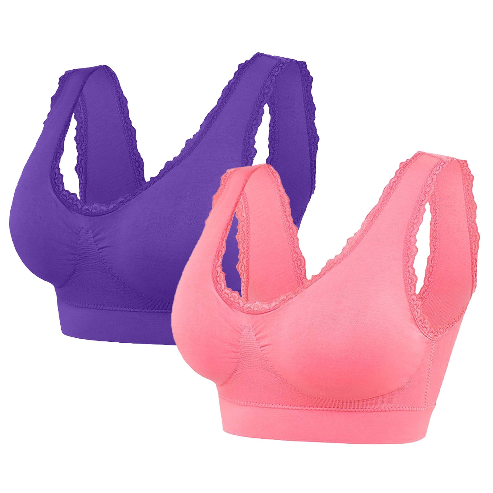 DxhmoneyHX 2PC Workout Bras for Women Comfort Support and Lift Full Cup ...