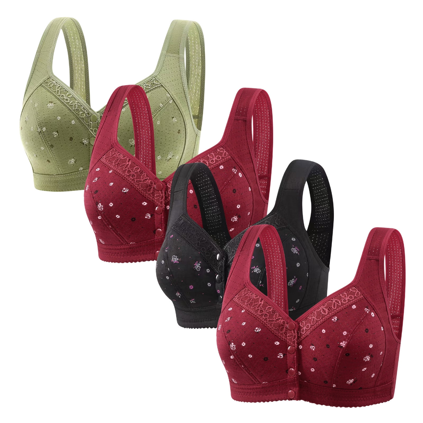 DxhmoneyHX 4Pcs Bras for Women Full Cup, Push up Sexy Plus Size ...