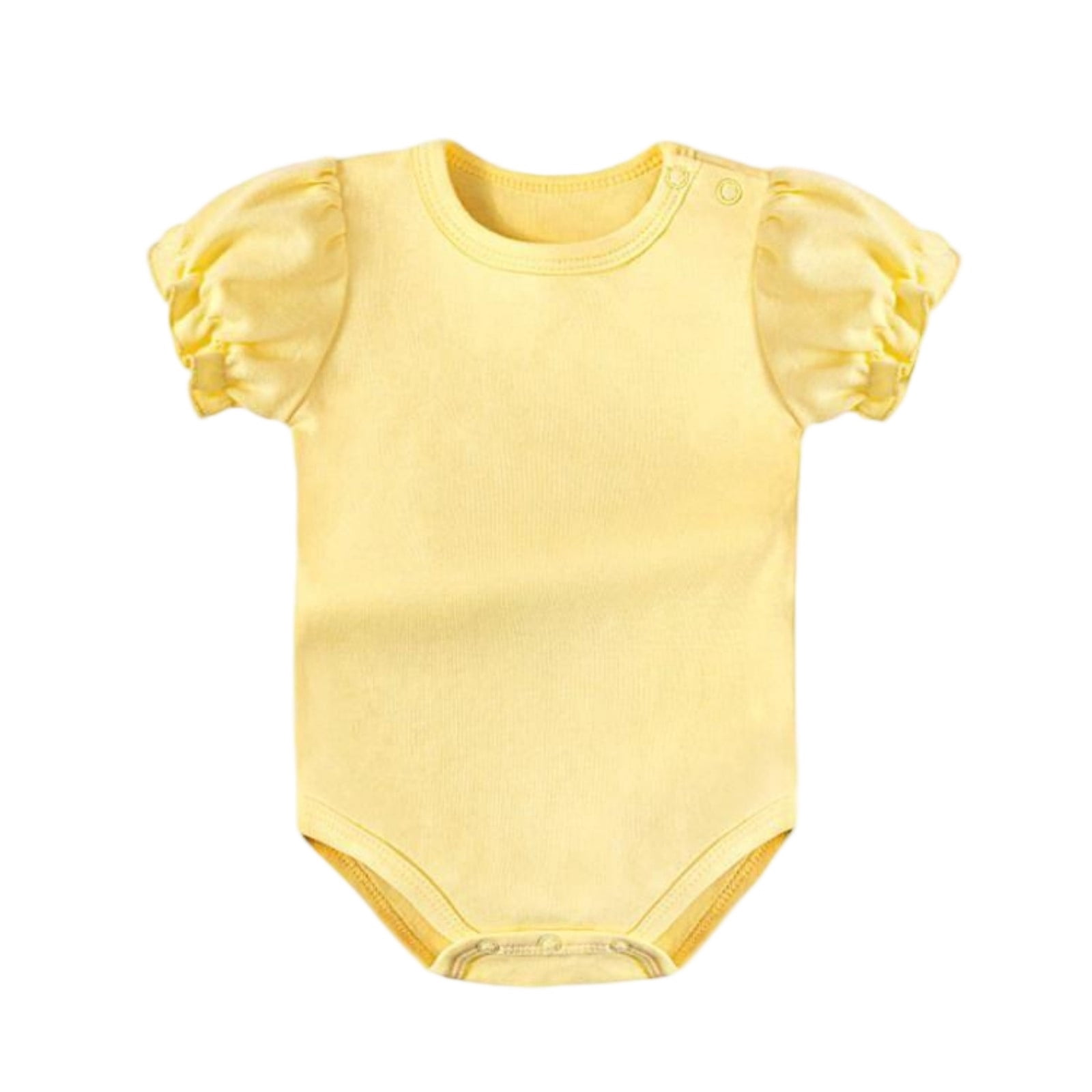 DxhmoneyHX Baby Romper Crew Neck Ruffled Sleeve Bodysuits One piece ...